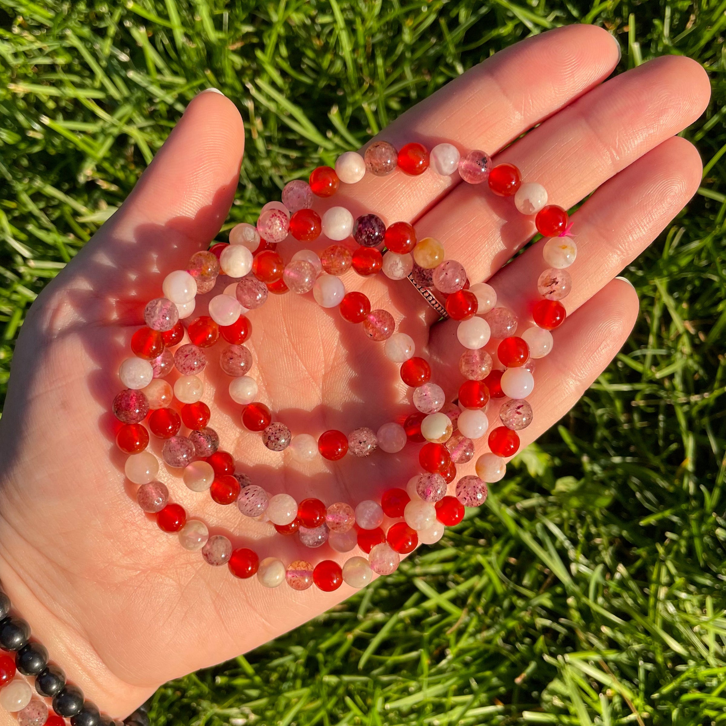 Carnelian Flower Bracelets